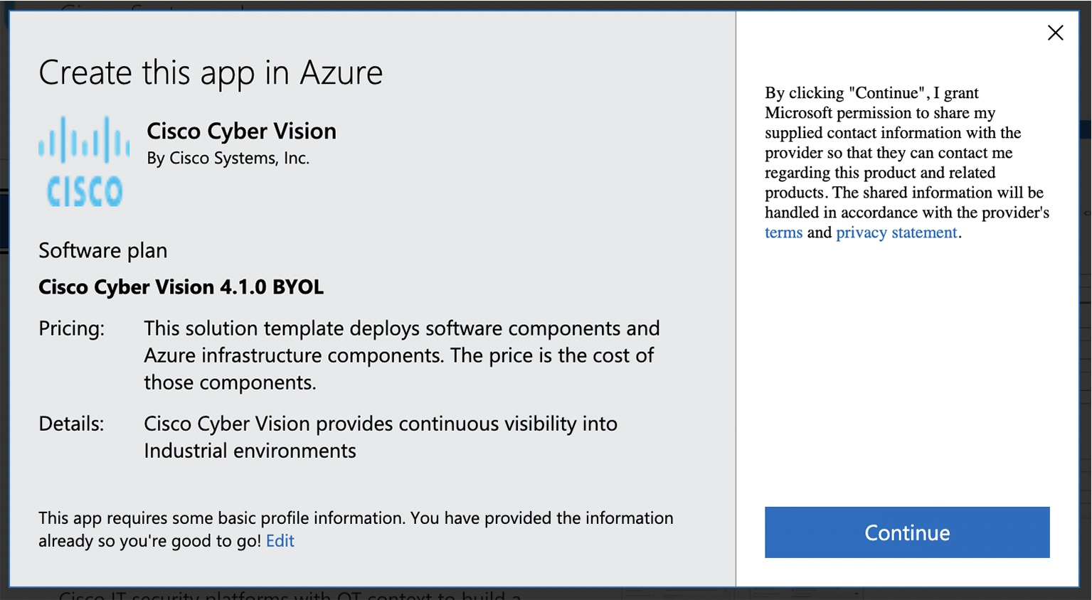 Cisco Cyber Vision for Azure Cloud Installation Guide, Release 4.1.2 - Deploy the Cisco Cyber ...