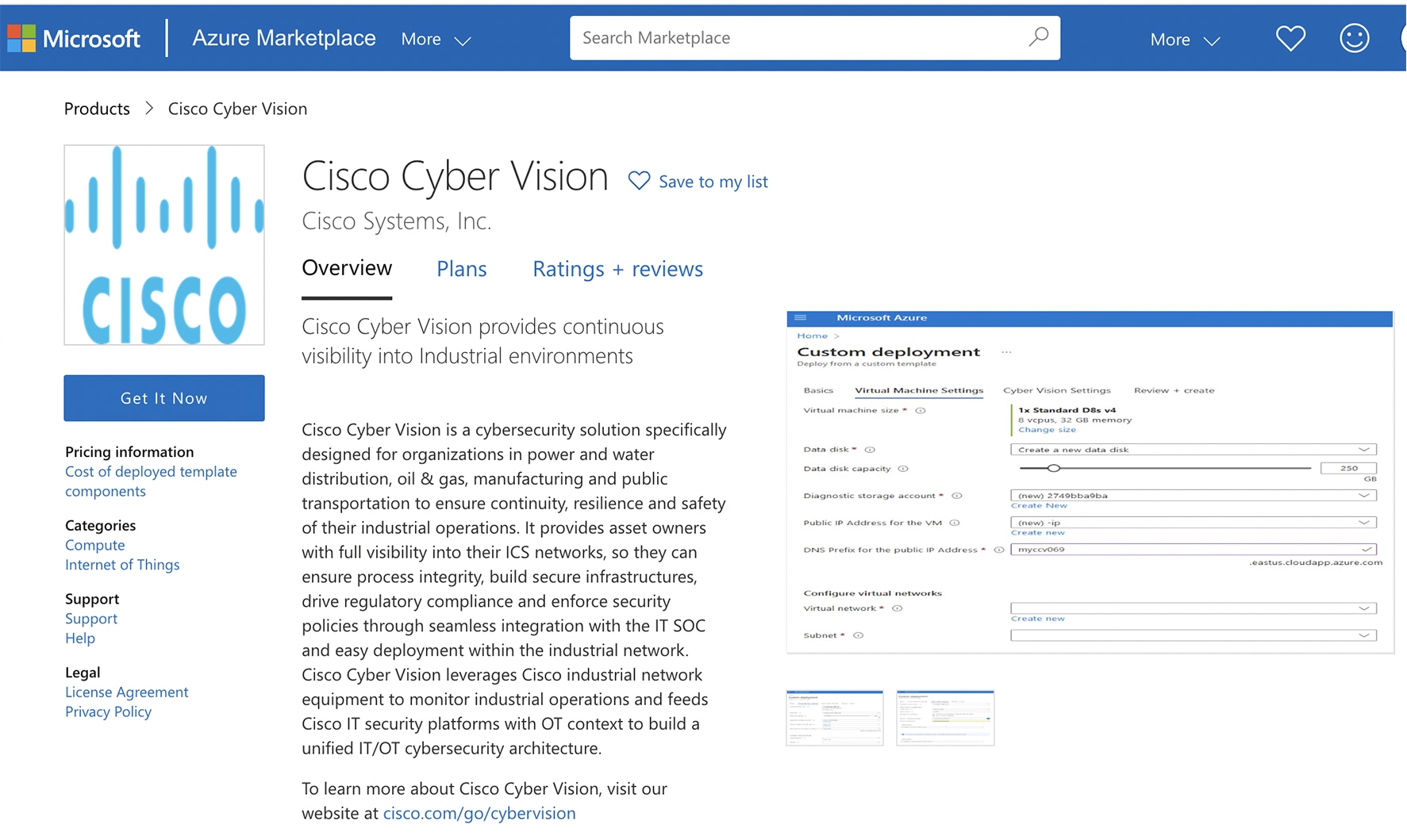 Cisco Cyber Vision for Azure Cloud Installation Guide, Release 4.4.0 - Deploy the Cisco Cyber ...