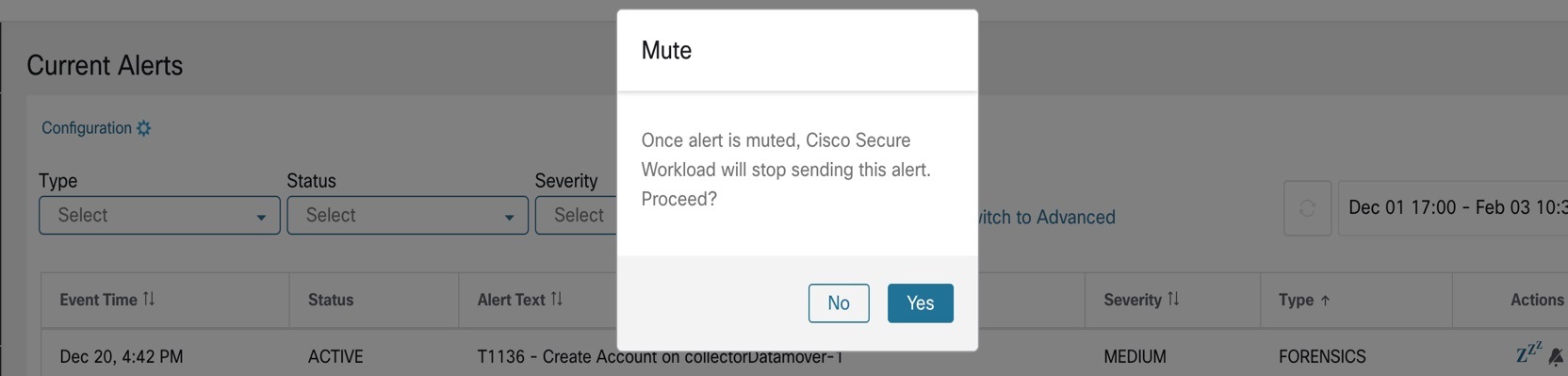 Cisco Secure Workload User Guide - Alerts [Support] - Cisco