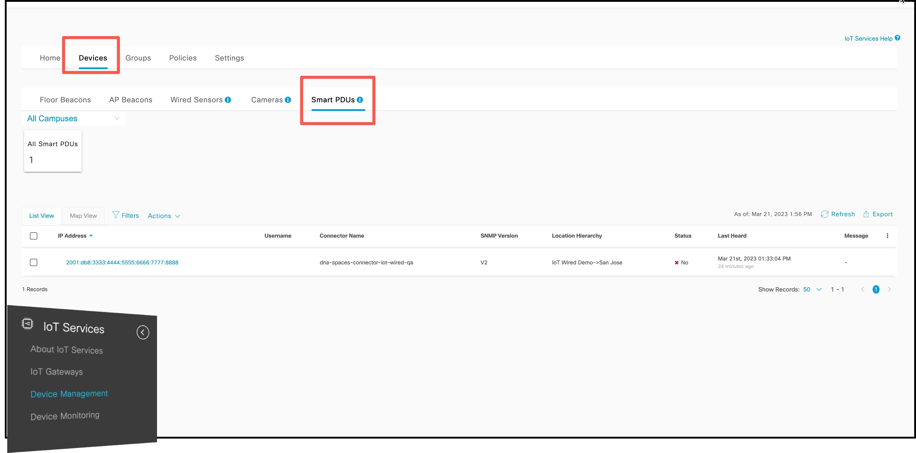 Cisco Spaces Iot Service Configuration Guide Wired Sensors And Wired Devices Cisco Spaces