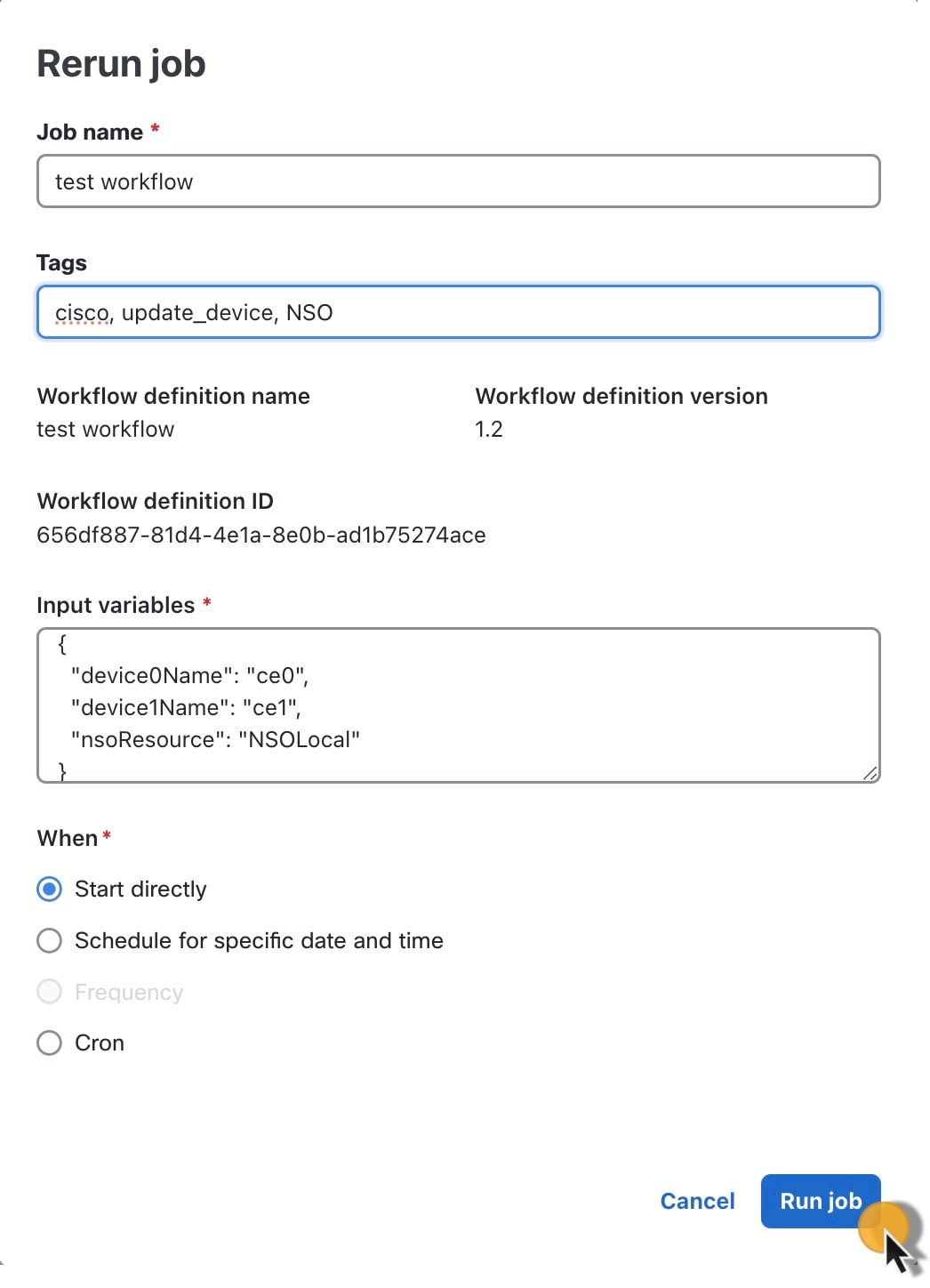 Cisco Crosswork Workflow Manager 1.1 Operator Guide - Jobs [Cisco Crosswork Workflow Manager ...