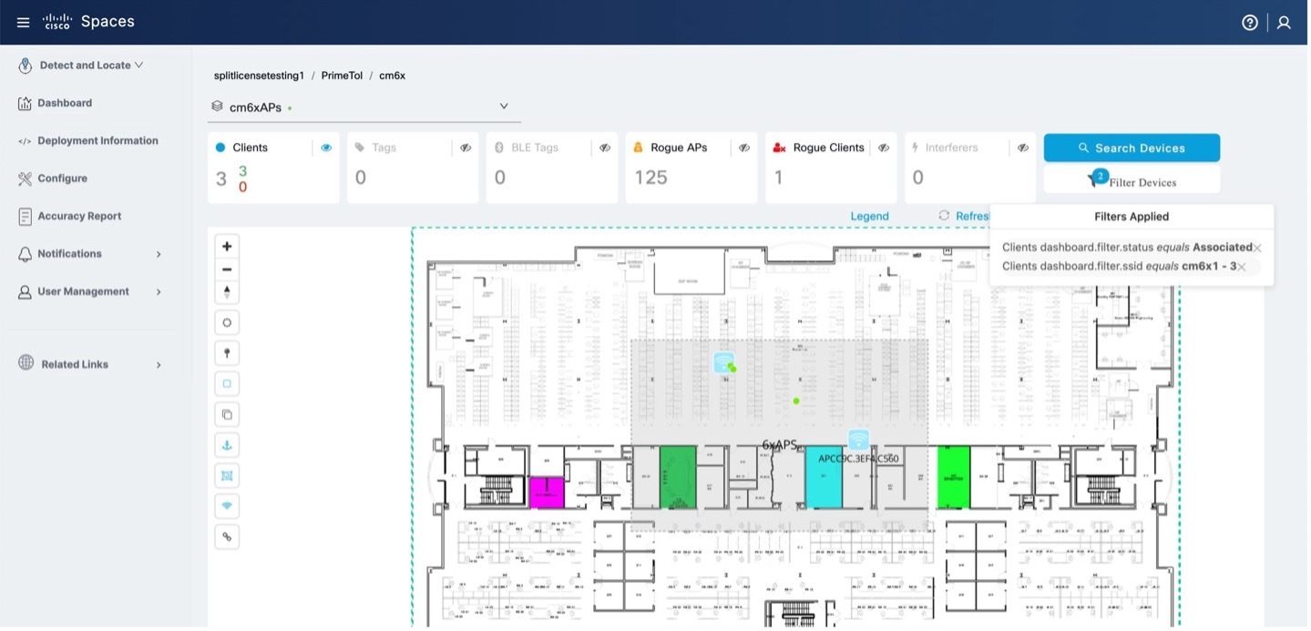 Cisco Spaces: Detect and Locate Configuration Guide - Customize Your Dashboard Using Filters ...