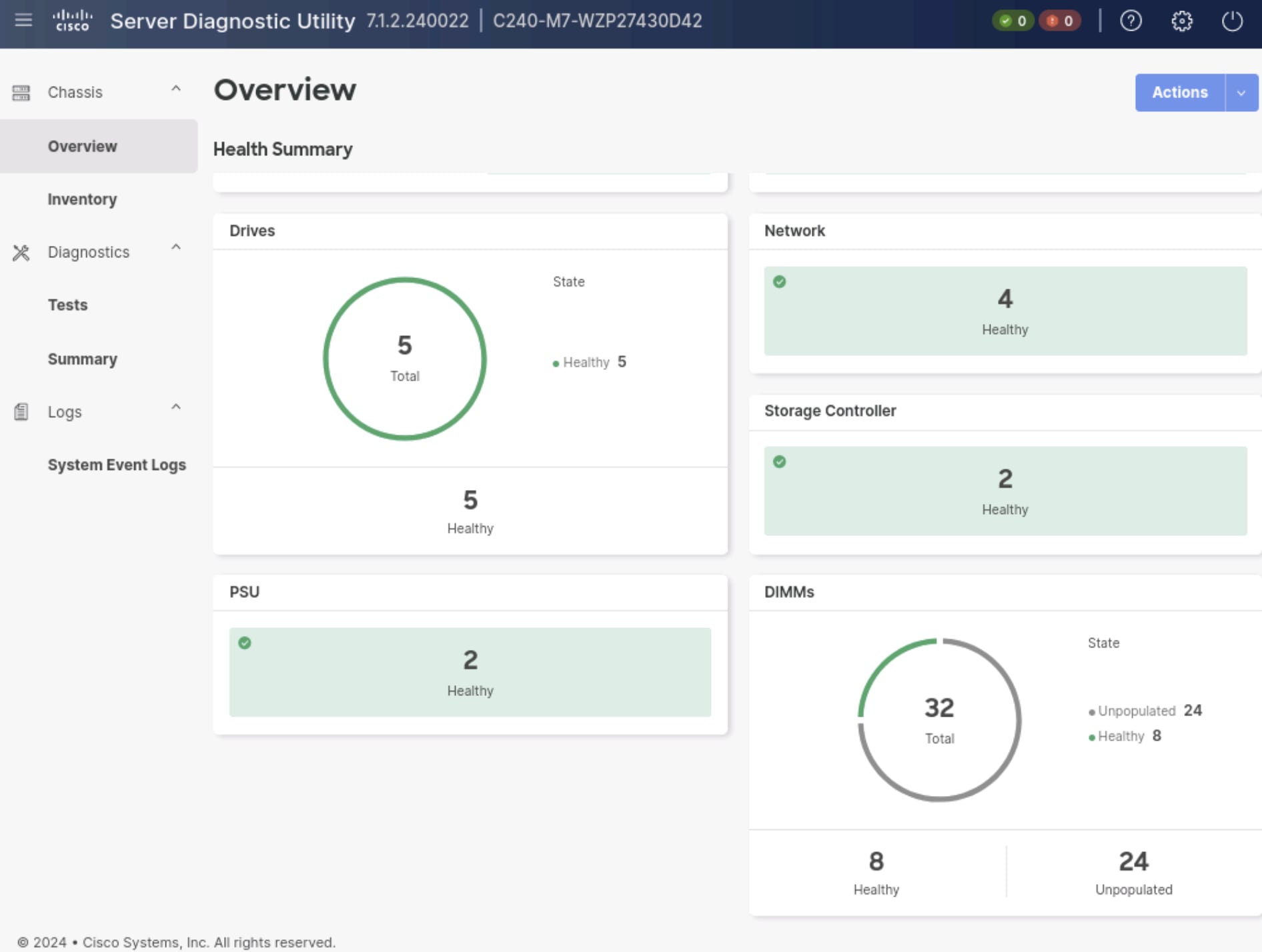 Cisco UCS Server Diagnostic Utility User Guide, Release 7.1 - Understanding User Interface of ...