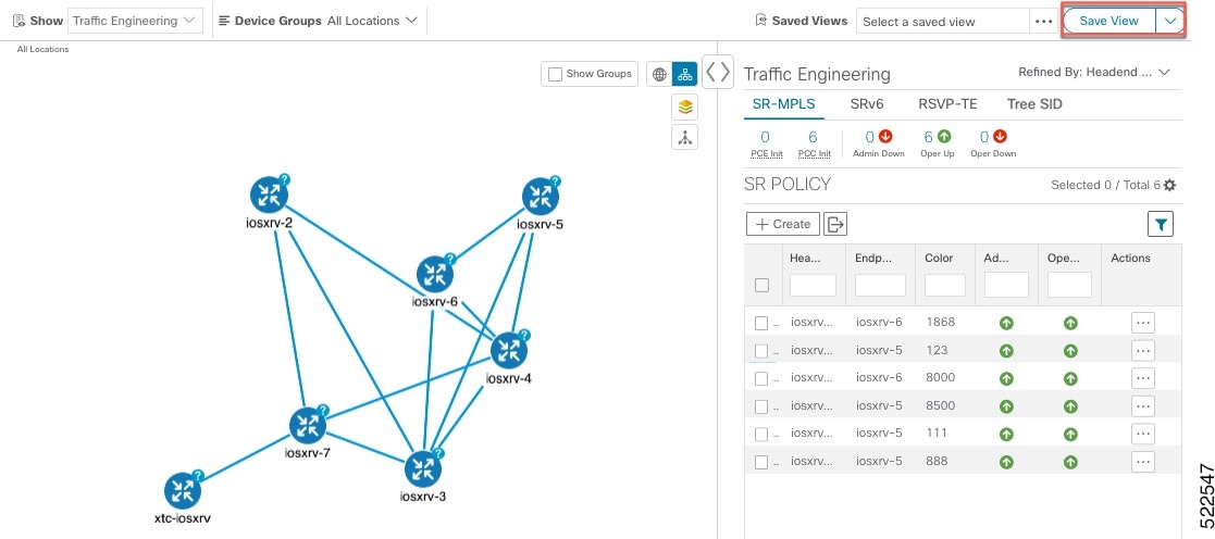 Cisco Crosswork Optimization Engine 4.1 User Guide - Visualize SR-MPLS and SRv6 Policies [Cisco ...