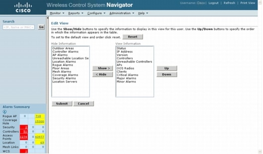 Cisco Wireless Control System Navigator - Cisco