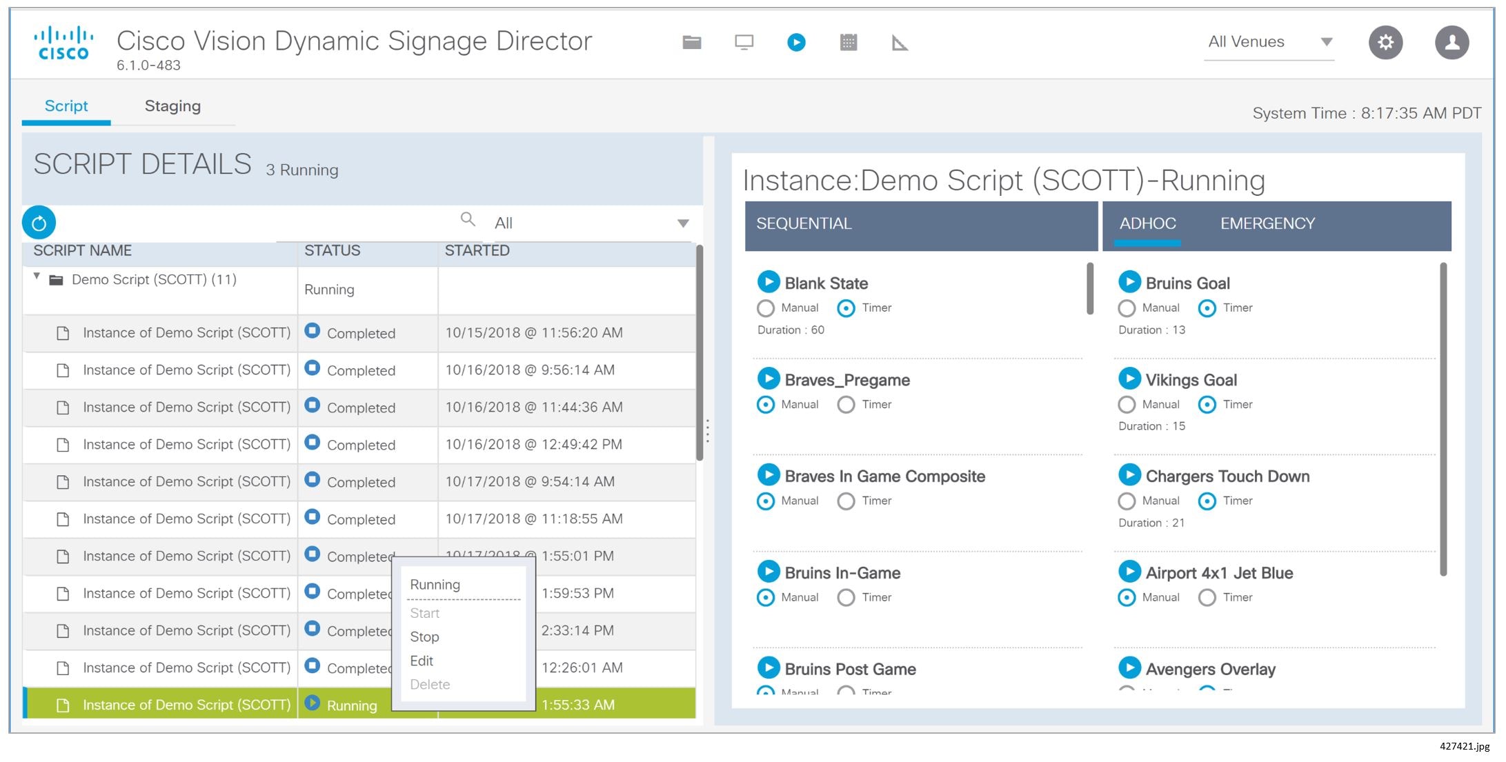 Cisco Vision Dynamic Signage Director リリース 6.1 操作ガイド - イベント スクリプトでの操作 ...