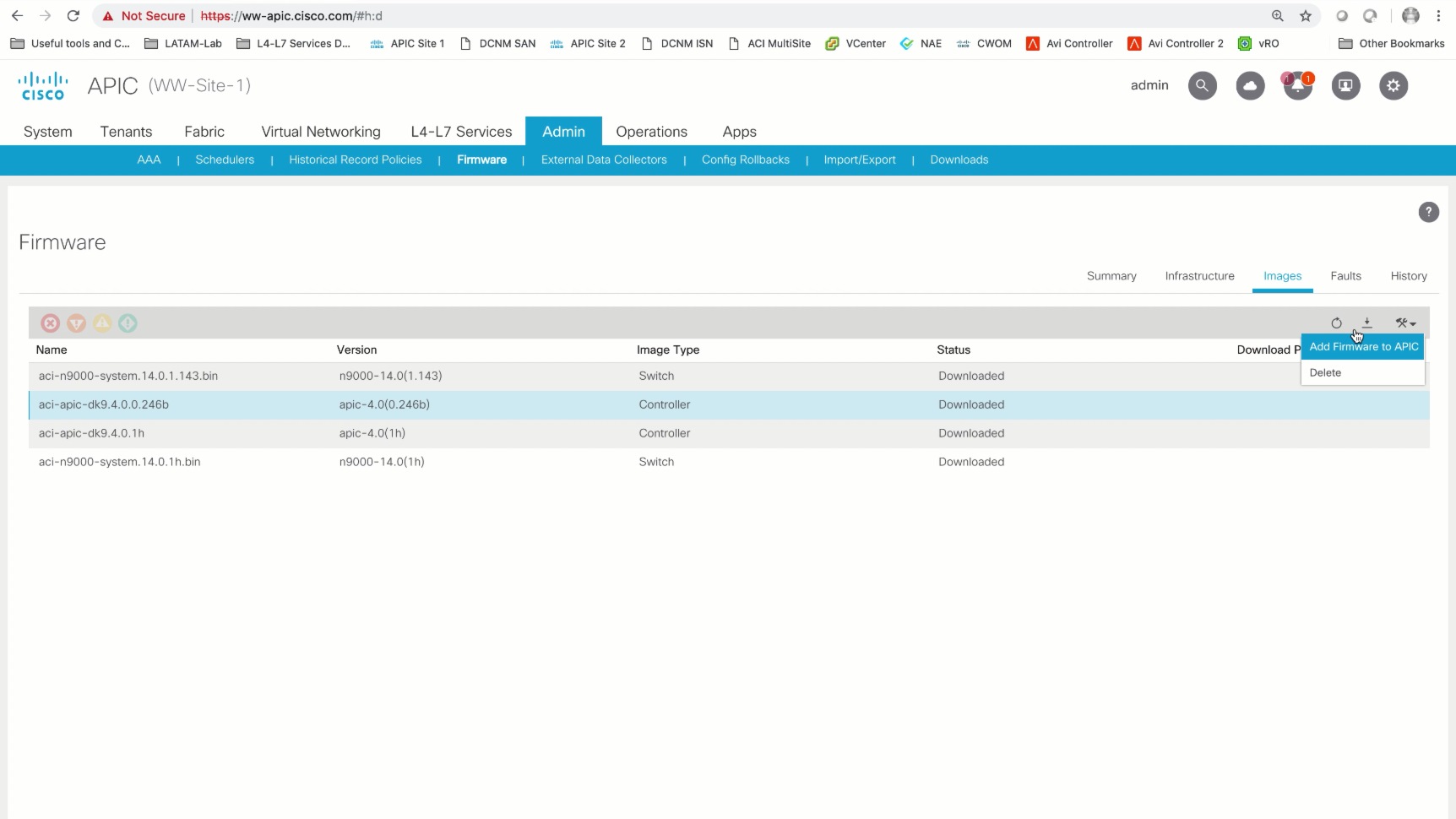 ACI software upgrade process walkthrough
