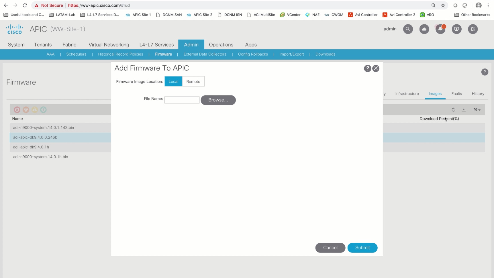 ACI software upgrade process walkthrough