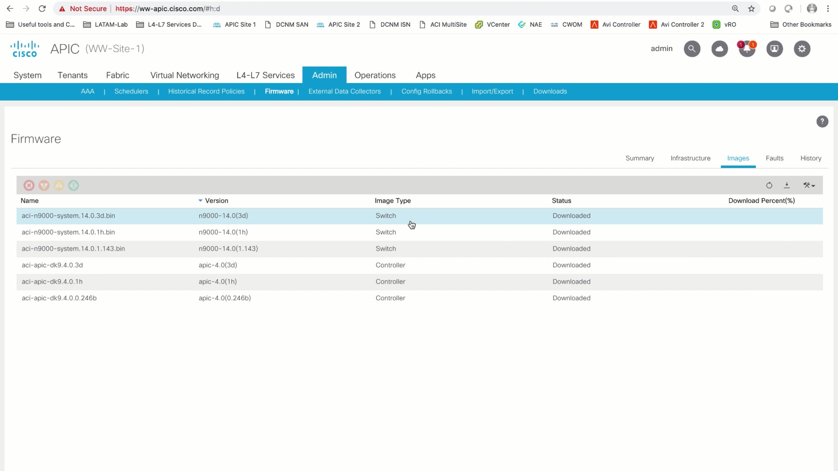 ACI software upgrade process walkthrough