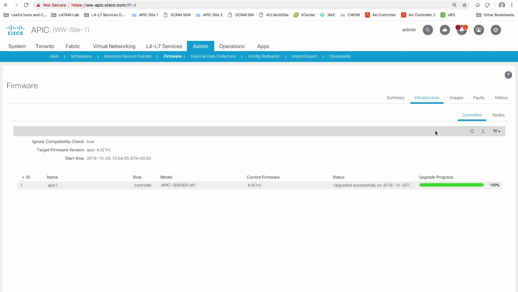 ACI software upgrade process walkthrough