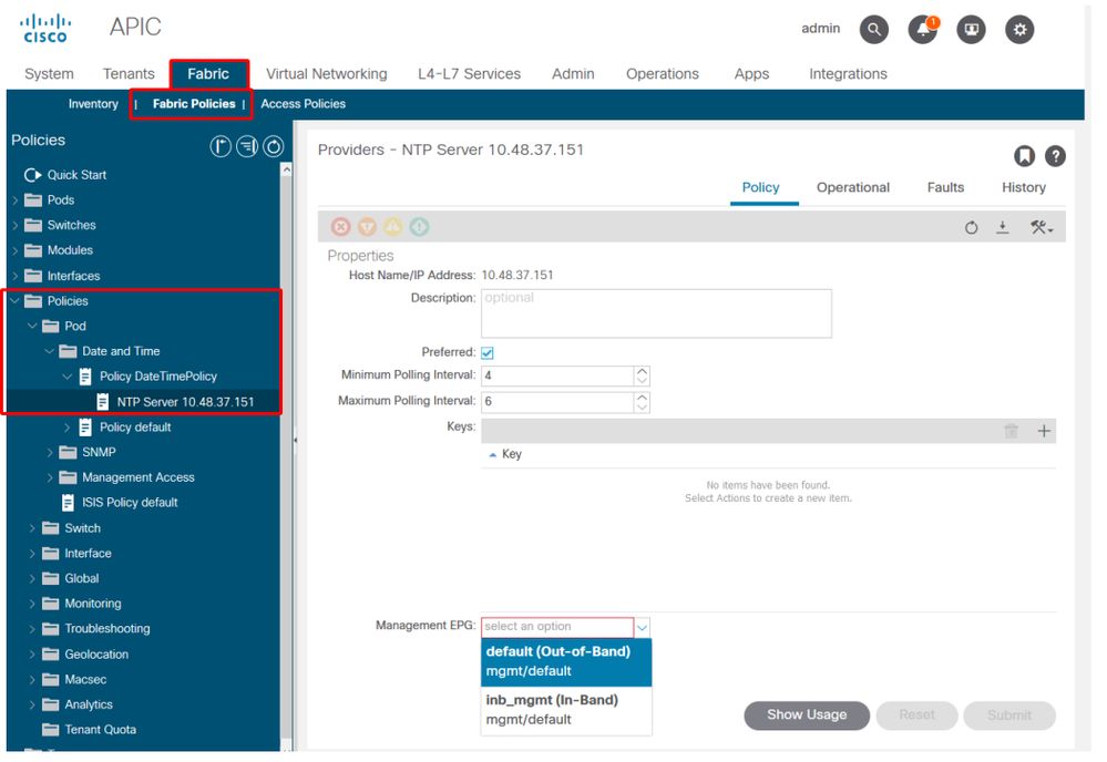 排除aci管理和核心服务故障 — 带内和带外管理 Cisco