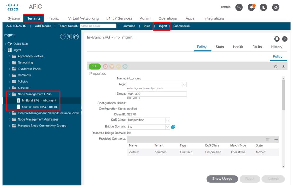 排除aci管理和核心服务故障 — 带内和带外管理 Cisco