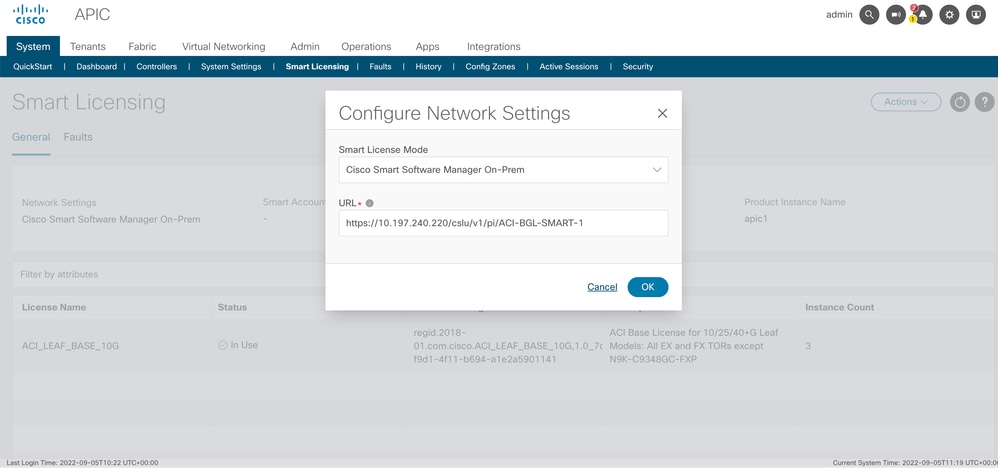 ACI 플랫폼에서 Smart Licensing 정책 구성 및 문제 해결 - Cisco