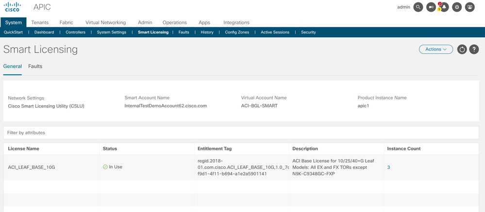 ACI 플랫폼에서 Smart Licensing 정책 구성 및 문제 해결 - Cisco