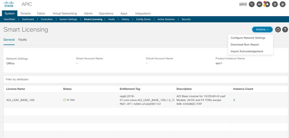 Aci 플랫폼에서 Smart Licensing 정책 구성 및 문제 해결 Cisco
