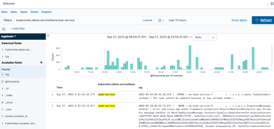 配置DNA中心中的Kibana以實現日誌視覺化 - Cisco