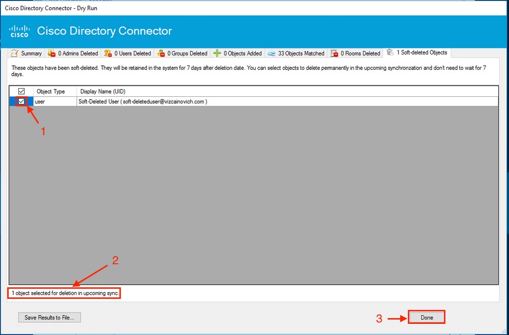 Configuración de Directory Connector para eliminar usuarios mediante software en ejecución en ...