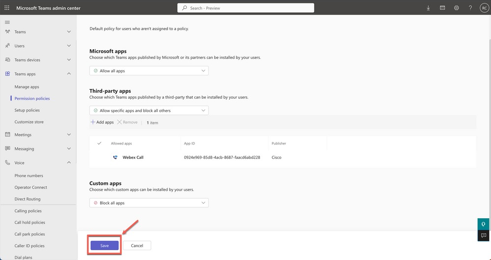 Implementación y uso de Webex Call Integration con Microsoft Teams - Cisco