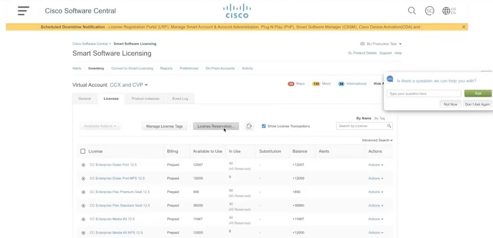 Configura prenotazione licenze specifiche di Smart License - Cisco