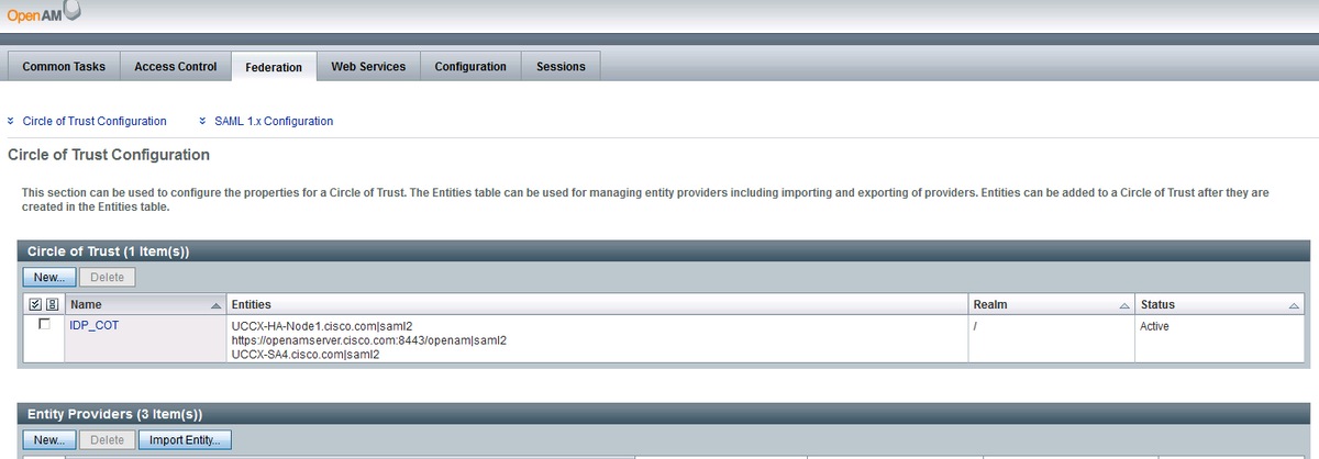 قم بتثبيت Openam Identity Provider Idp ل Cisco Identity Service Ids وتكوينه لتمكين Sso Cisco