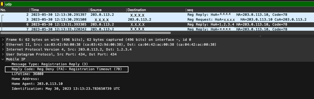 移动IP隧道建立故障排除 - Cisco