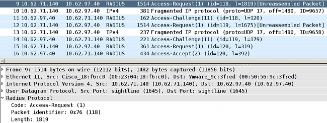 EAP フラグメンテーションの実装と動作 - Cisco