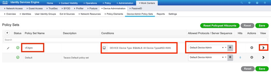 Ise를 사용하는 Vedge 및 컨트롤러에 대한 Radius 및 Tacacs 기반 사용자 인증 및 권한 부여 Cisco