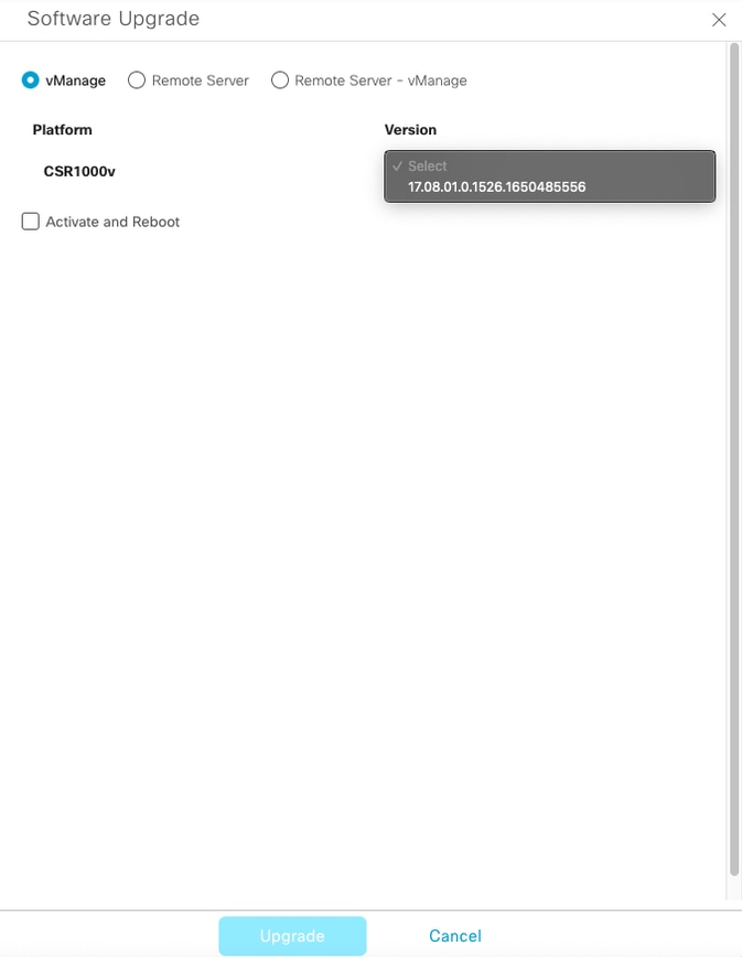 使用CLI或vManage升级SD-WAN cEdge路由器 - Cisco