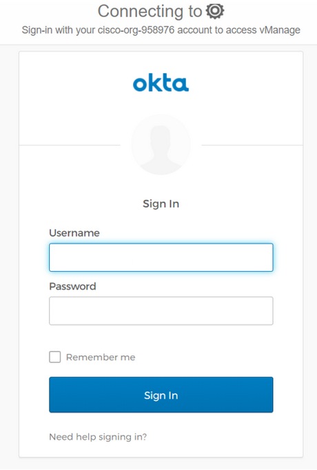 Configurazione di OKTA Single Sign-On (SSO) su SD-WAN - Cisco