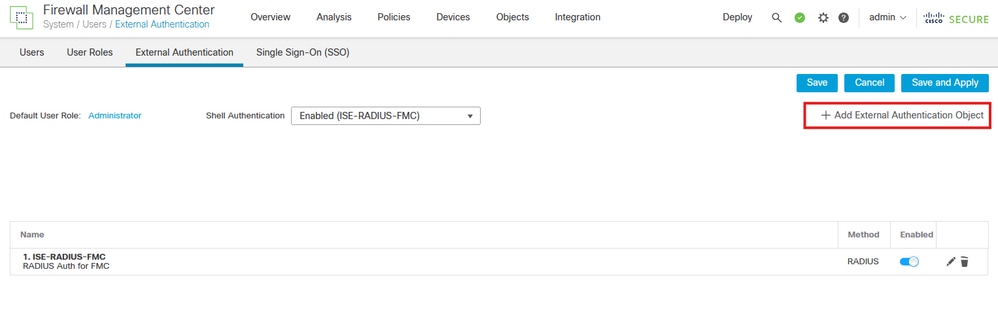 Configuración de la autenticación externa FMC y FTD con ISE como servidor RADIUS - Cisco
