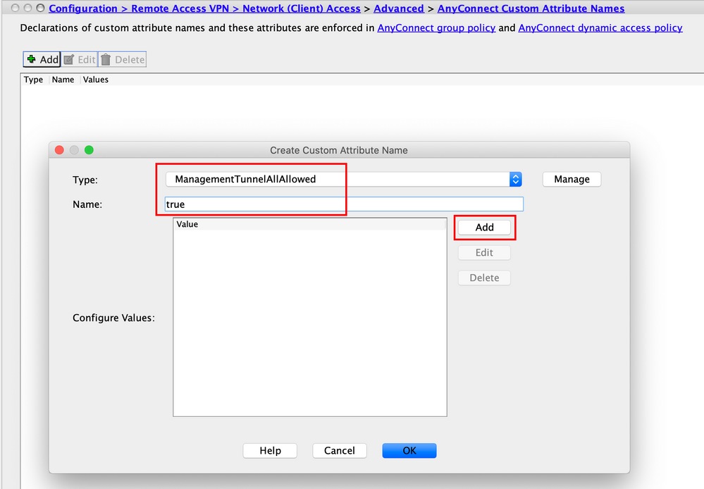 設定 Asa 的 Anyconnect Vpn 管理通道 Cisco