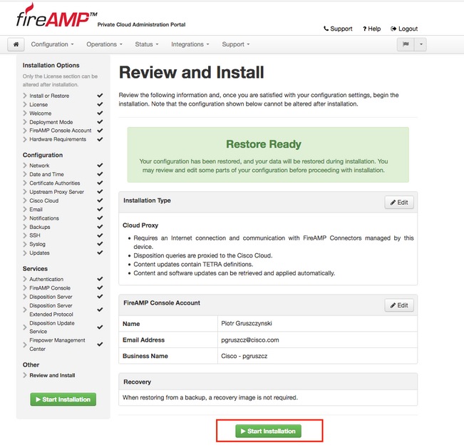 Procédure de mise à niveau de FireAMP Private Cloud 3.0.1 - Cisco