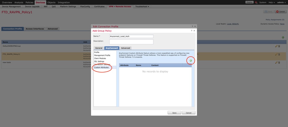 Configurazione di AnyConnect Dynamic Split Tunnel su FTD Gestito da FMC - Cisco
