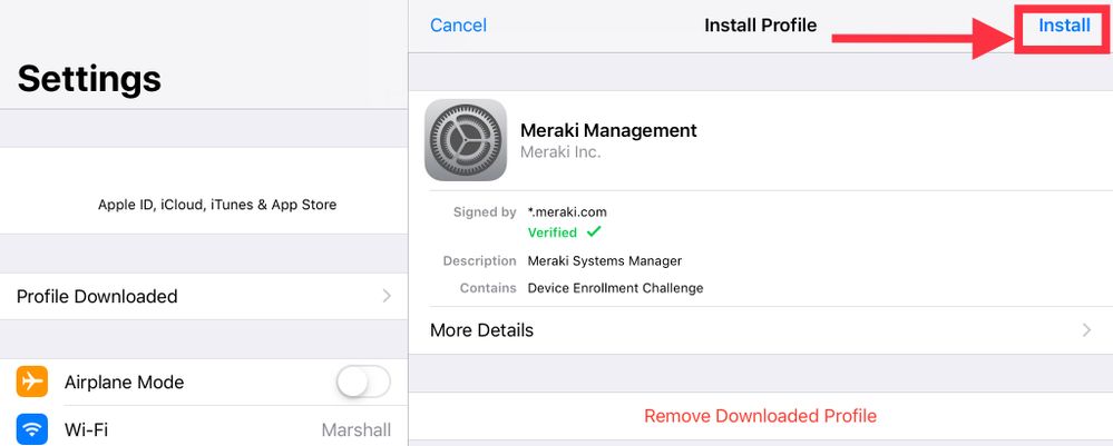 Meraki System Manager를 사용하여 Ios용 Anyconnect Perapp Vpn 구성 Cisco