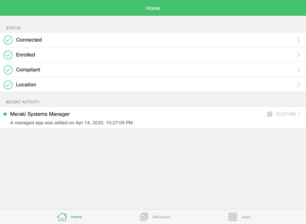 Meraki System Manager를 사용하여 Ios용 Anyconnect Perapp Vpn 구성 Cisco
