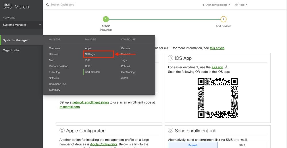 Meraki System Manager를 사용하여 Ios용 Anyconnect Perapp Vpn 구성 Cisco