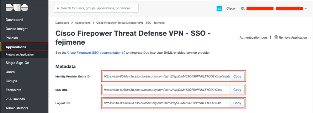 Konfigurieren Von Anyconnect Sso Mit Duo Und Ldap Zuordnung Auf Einer Sicheren Firewall Cisco