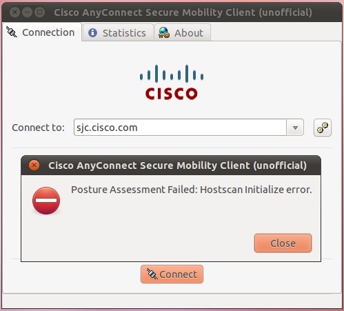 خطأ التحقق من توقيع AnyConnect Hostscan على Linux - Cisco