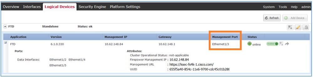 配置 Firepower 威胁防御 Ftd 管理接口 Cisco