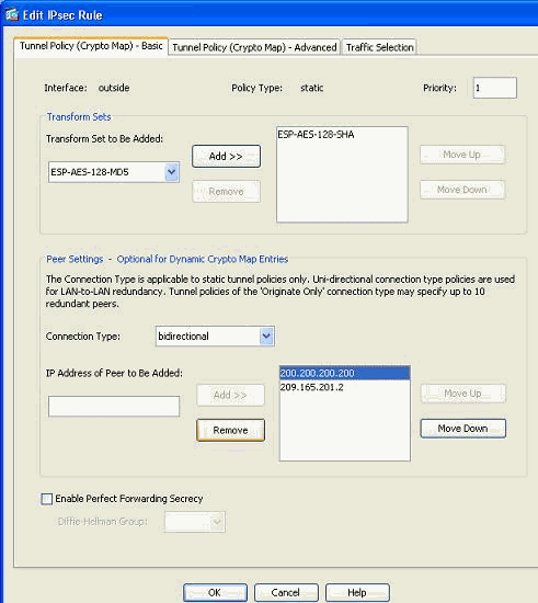 Asa 8xasdm 6x Asdm을 사용하여 기존 Site To Site Vpn에 새 Vpn 피어 정보 추가 Cisco