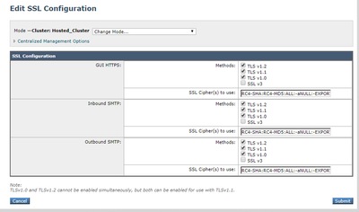 تكوين الإصدار 1.0 من أمان طبقة النقل على Cisco ESA و CES - Cisco