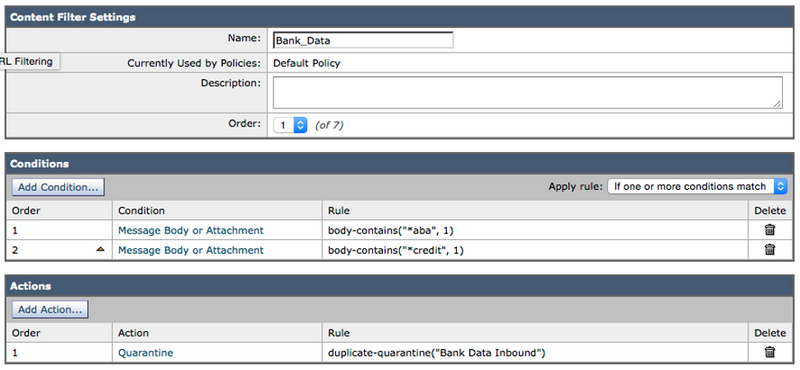 Best Practices Guide voor inkomende en uitgaande contentfilters - Cisco