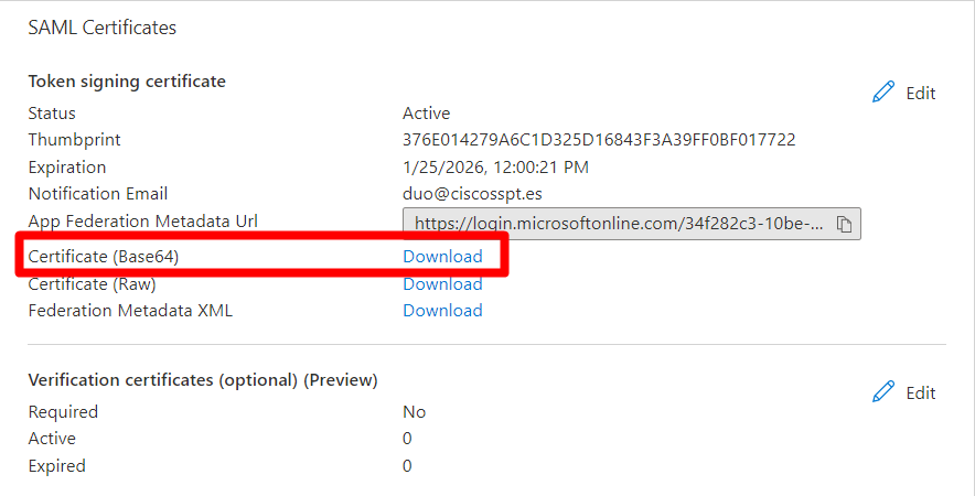 为带有duo和azure的安全管理设备配置saml Cisco