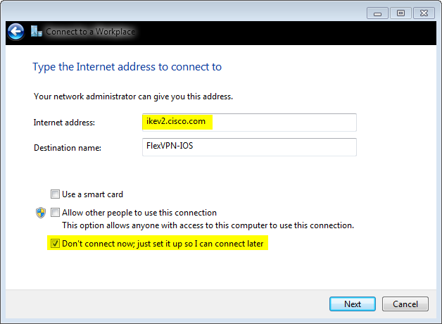 Windows 7 Ikev2 Agile Vpn Client 및 Flexvpn에서 인증서 인증을 사용하는 Ikev2 Cisco