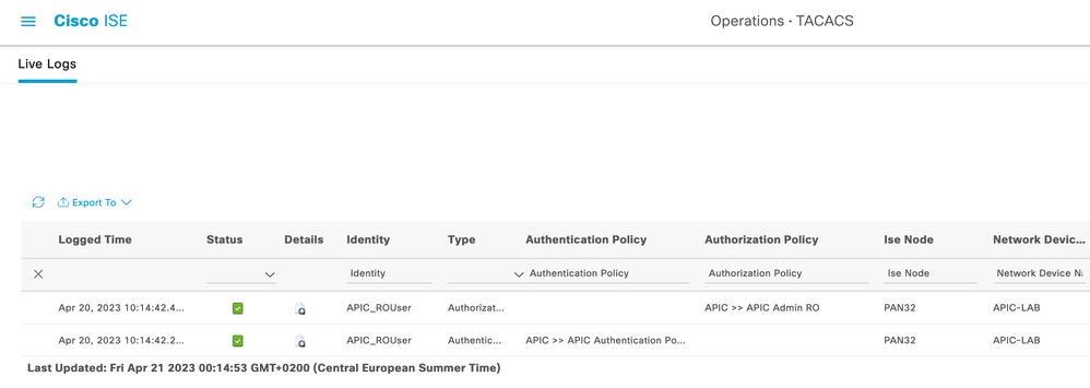 Ise 및 Tacacs로 디바이스 관리를 위한 Apic 구성 Cisco