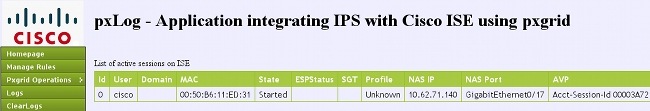 تكامل ISE الإصدار 1.3 PXgrid مع تطبيق IPS PXlog - Cisco