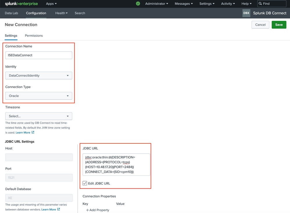 Splunk와 ISE 3.2 Data Connect 통합 구성 - Cisco