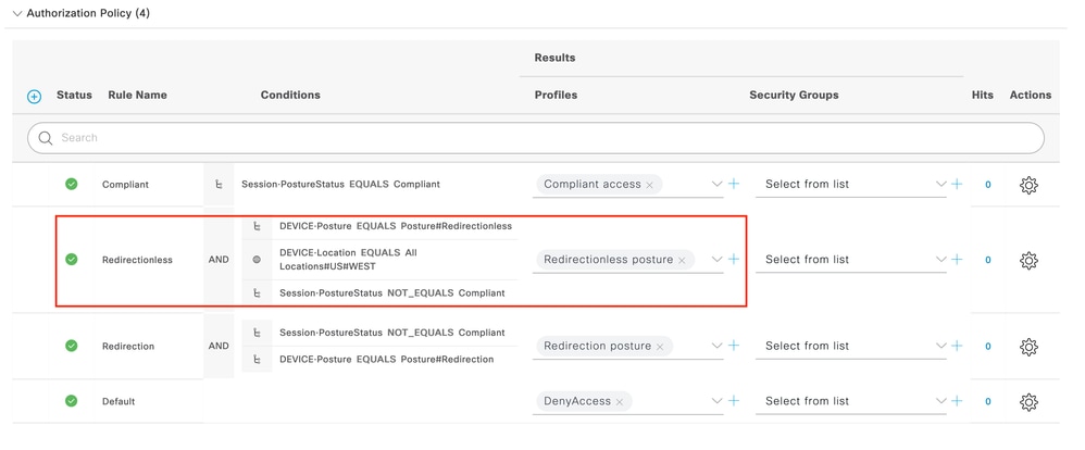 ISE-omleidingsloze houding implementeren - Cisco