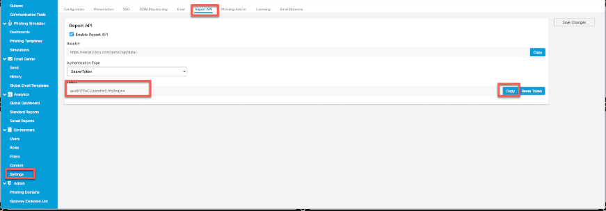 Cisco Secure Email Gatewayとのcisco Security Awareness Integrationの設定 Cisco