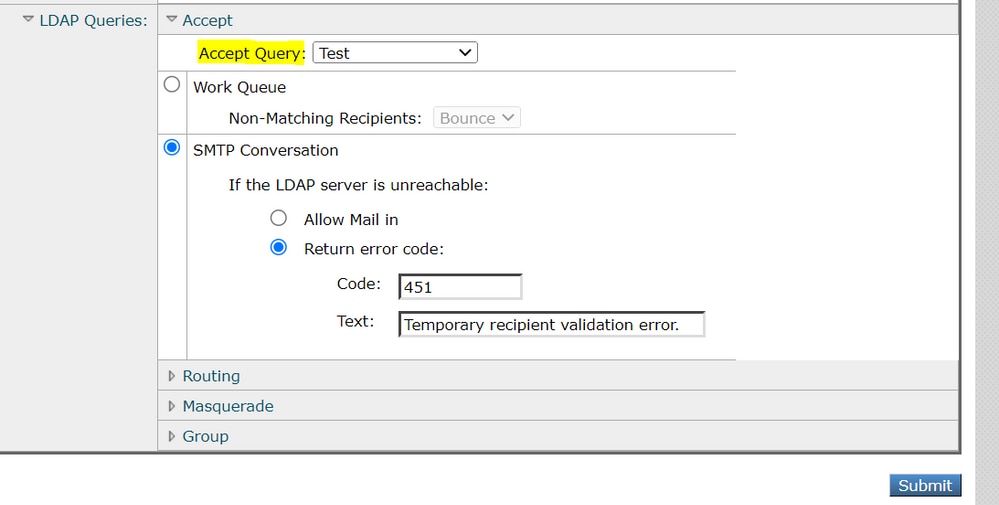 Configuración de consultas en cadena LDAP en el dispositivo de seguridad de correo electrónico ...